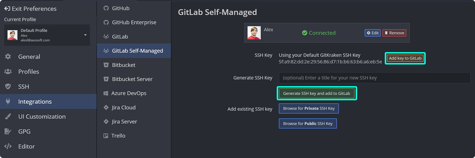 GitKraken Desktop GitLab Self-Managed Integration