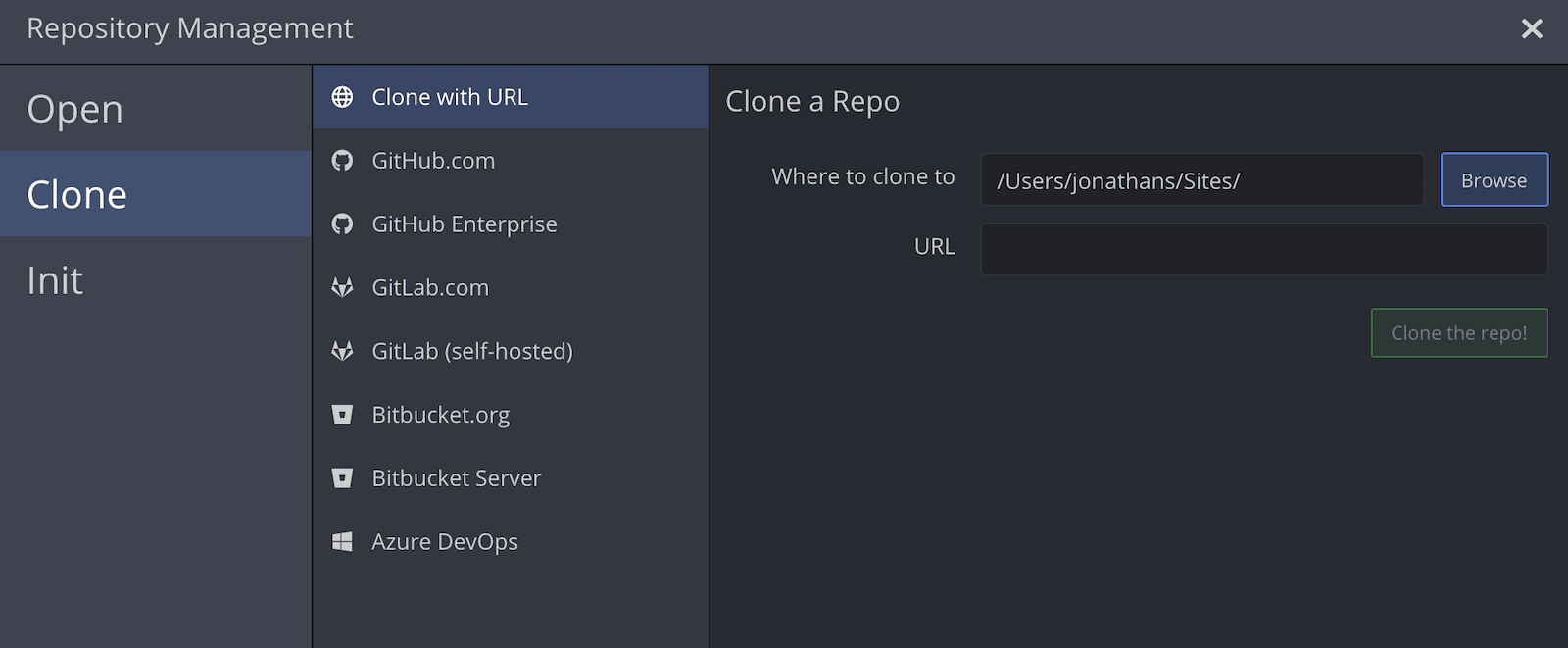 Open, Clone, and Init a Repo with GitKraken Desktop
