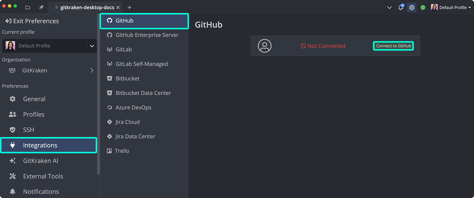 GitKraken Desktop GitHub Issues Integration | Connect GitHub Issues