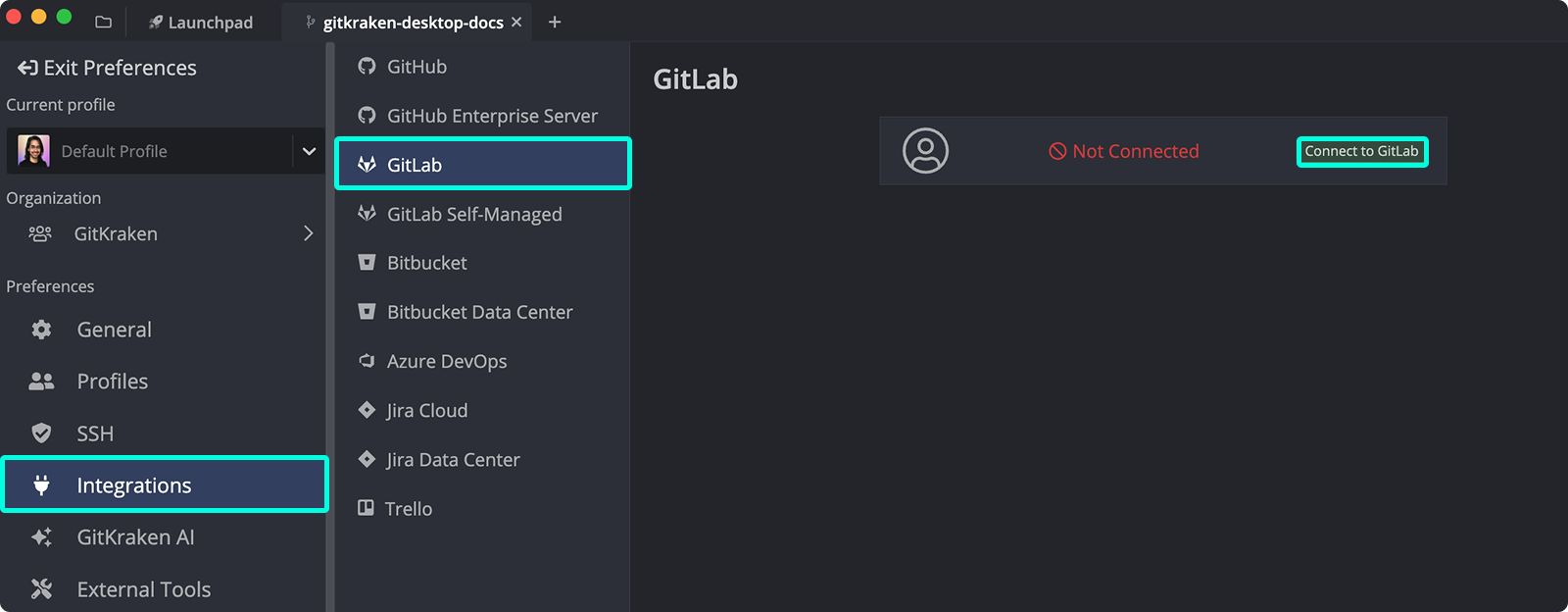 GitLab Integration with GitKraken Desktop