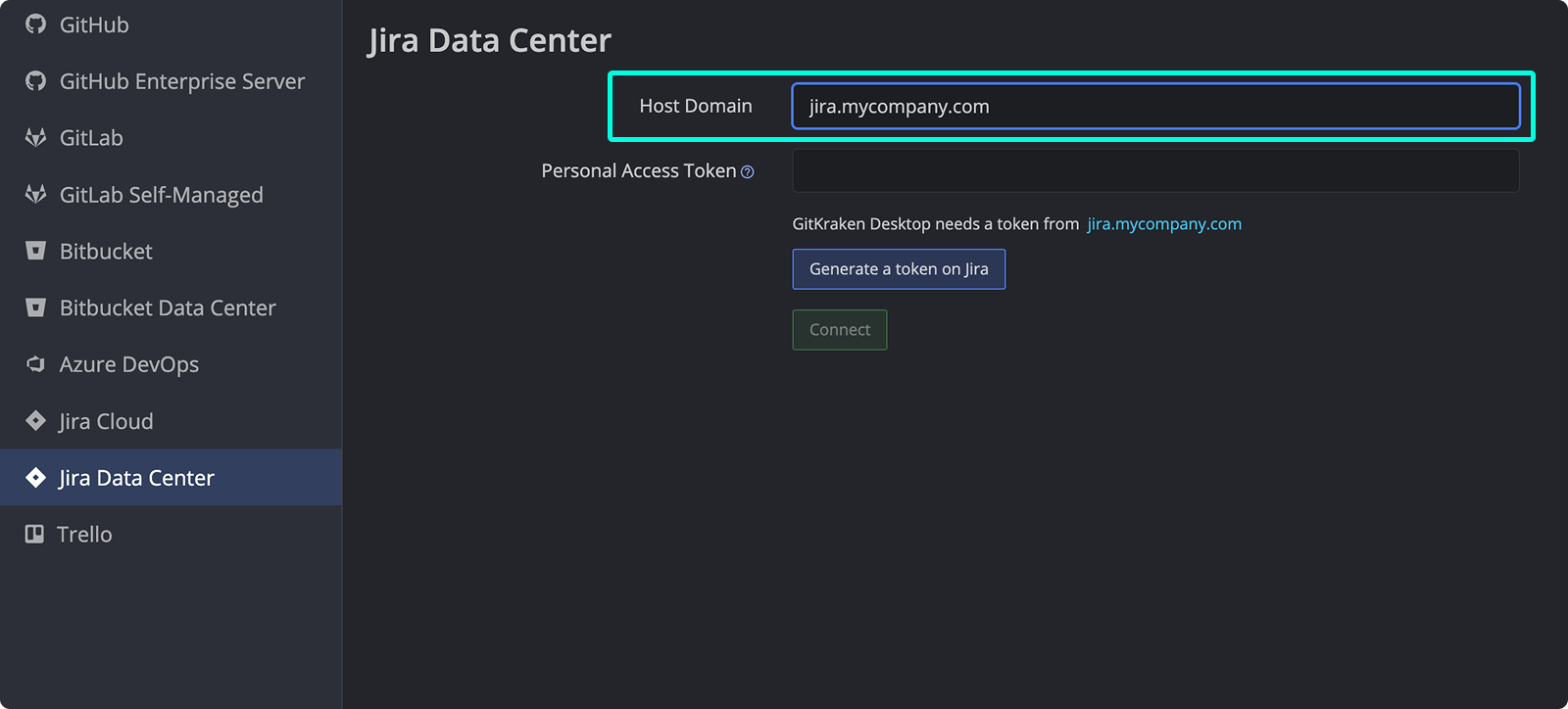 GitKraken Desktop & Jira Data Center Issues Integration
