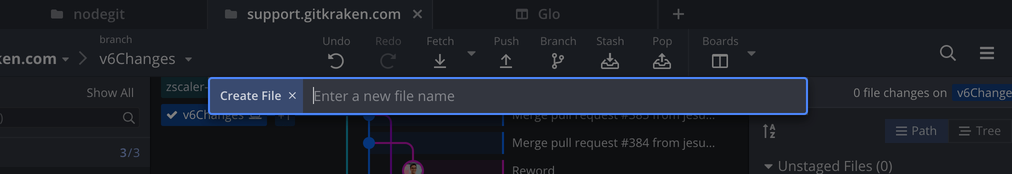 Adding and Removing Files in GitKraken Desktop