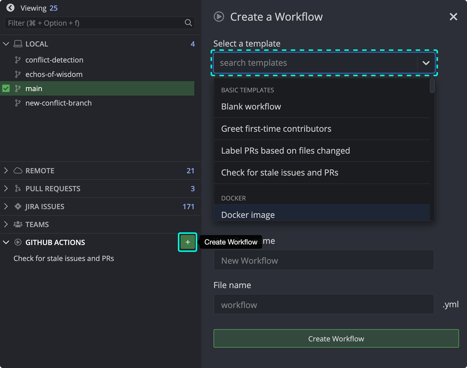 Use GitHub Actions in GitKraken Desktop