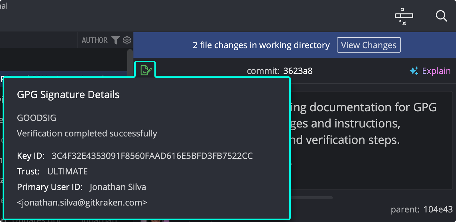 Commit Signing with gpg in GitKraken Desktop