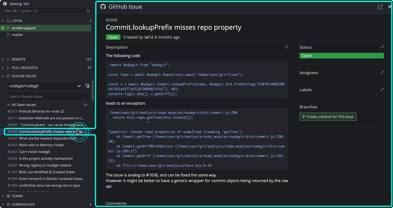 GitKraken Desktop GitHub Issues Integration | Connect GitHub Issues