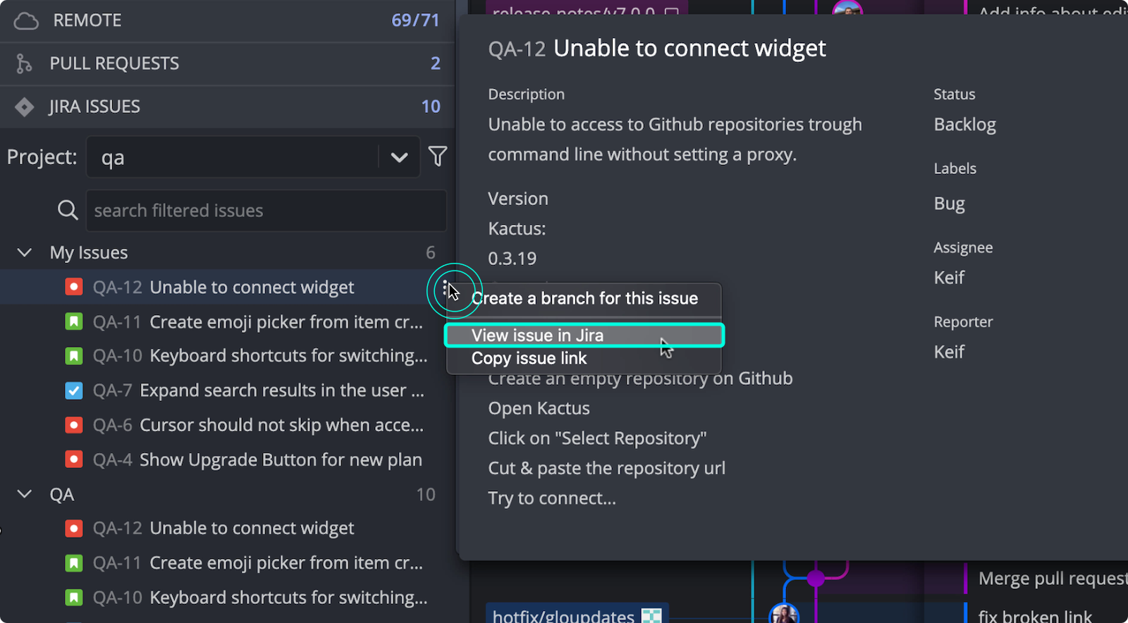 GitKraken Desktop and Jira Issues Integration